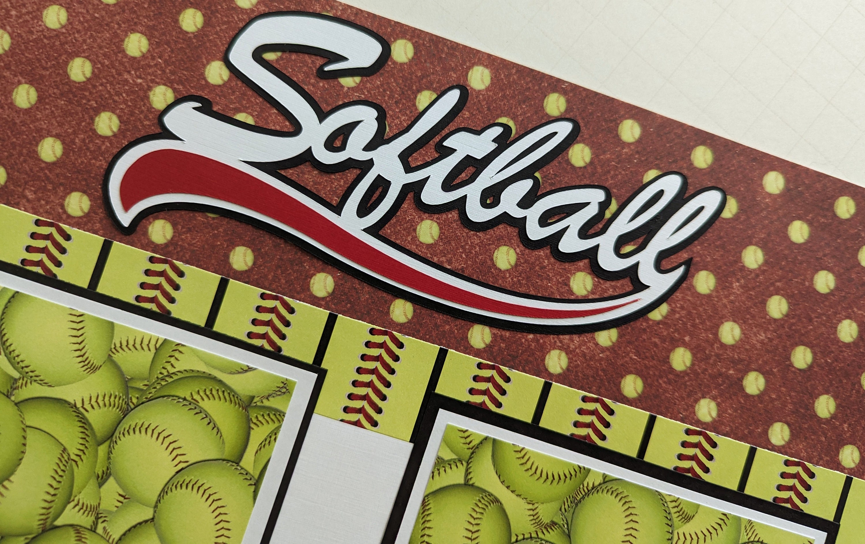 Softball Scrapbook Layout Scrapbook Page Sports Girls Women High School ...