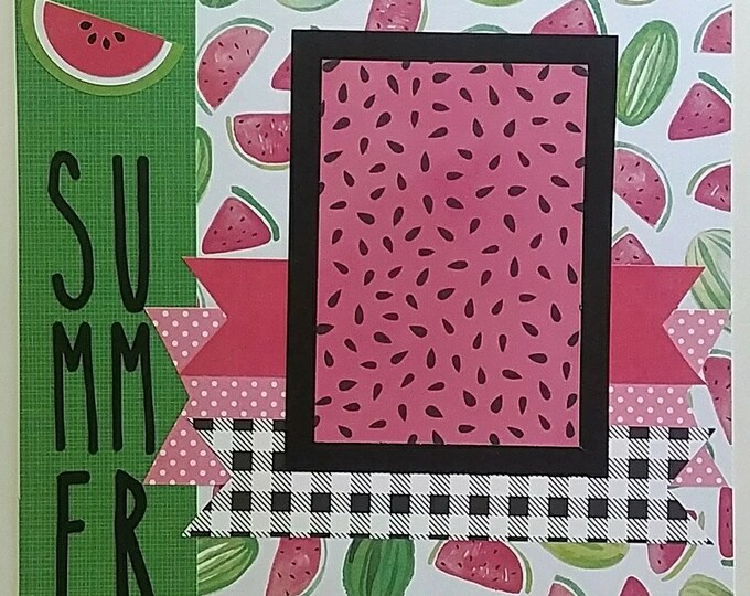 Summer Scrapbook Layout Watermelon Scrapbook Page - Etsy