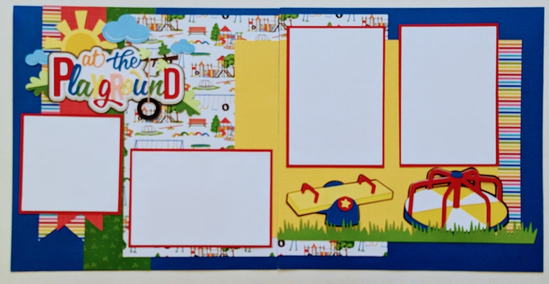 Playground Playing Scrapbook Layout Spring Summer - Etsy