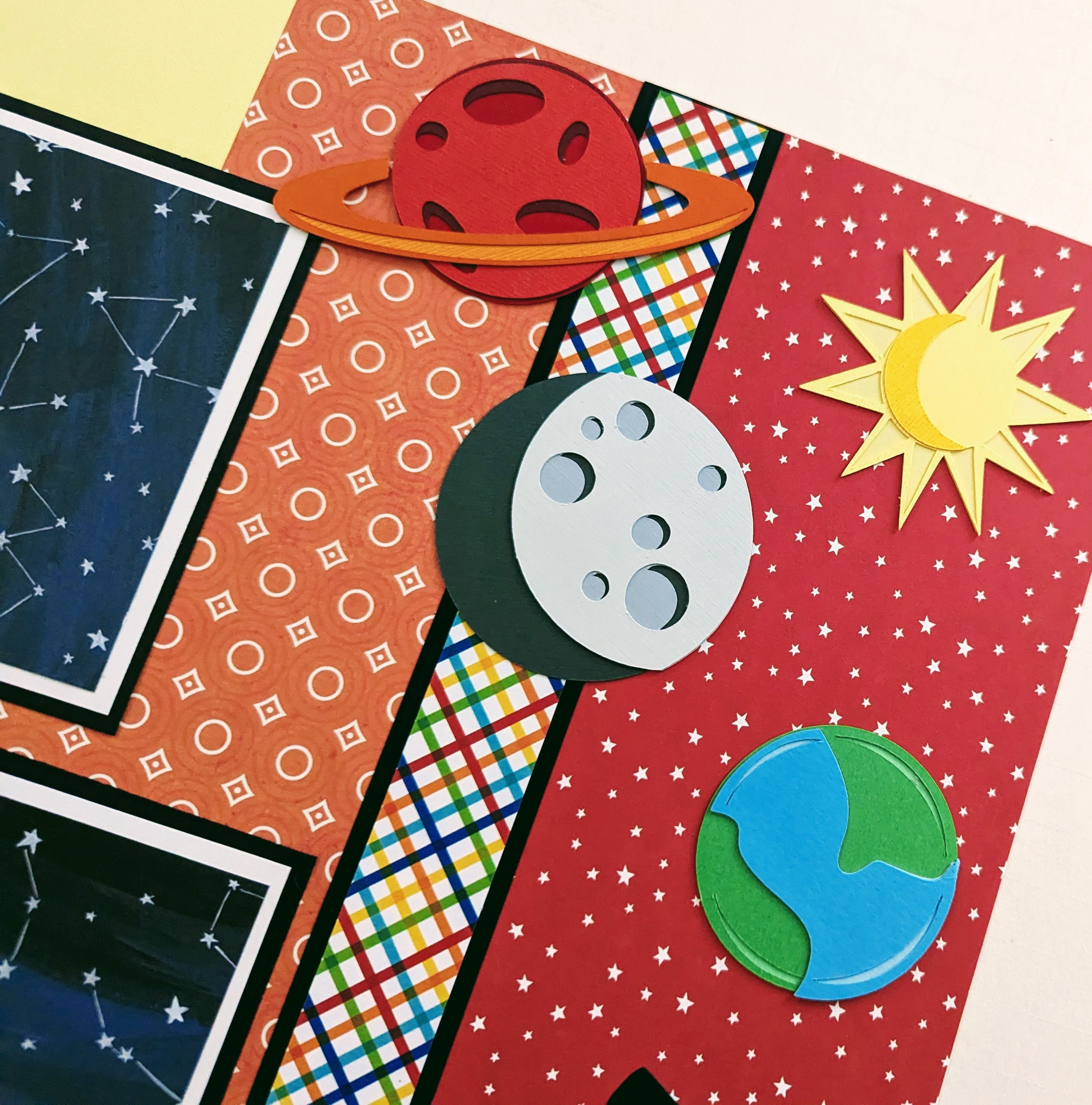 Solar System Scrapbook Layout Scrapbook Page Space - Etsy