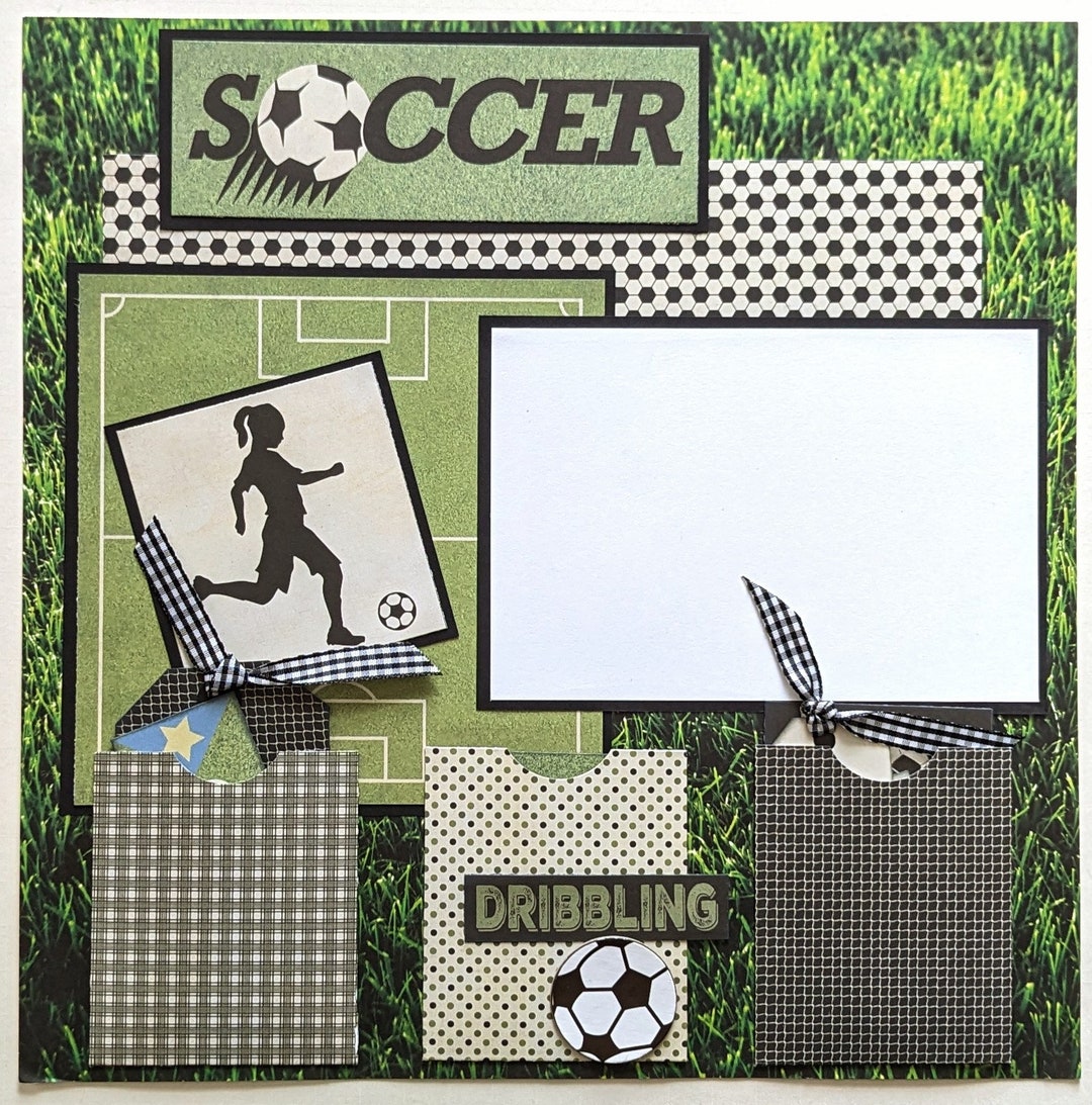 Girls Soccer Scrapbook Layout Sports Youth Junior High Club Premade ...