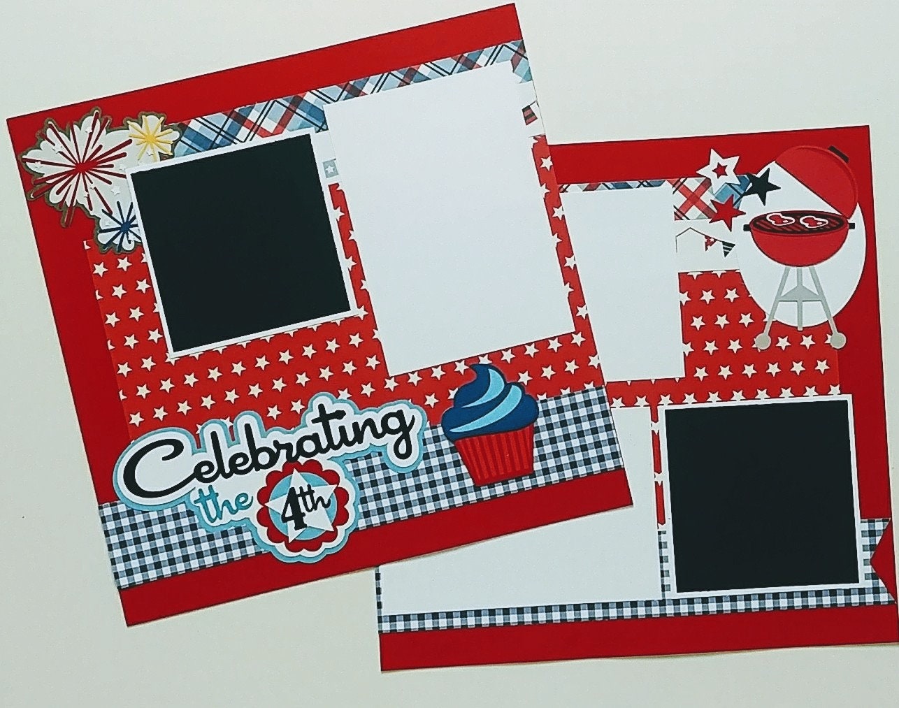 Fourth of July Scrapbook Layout Scrapbook Page 4th of July | Etsy