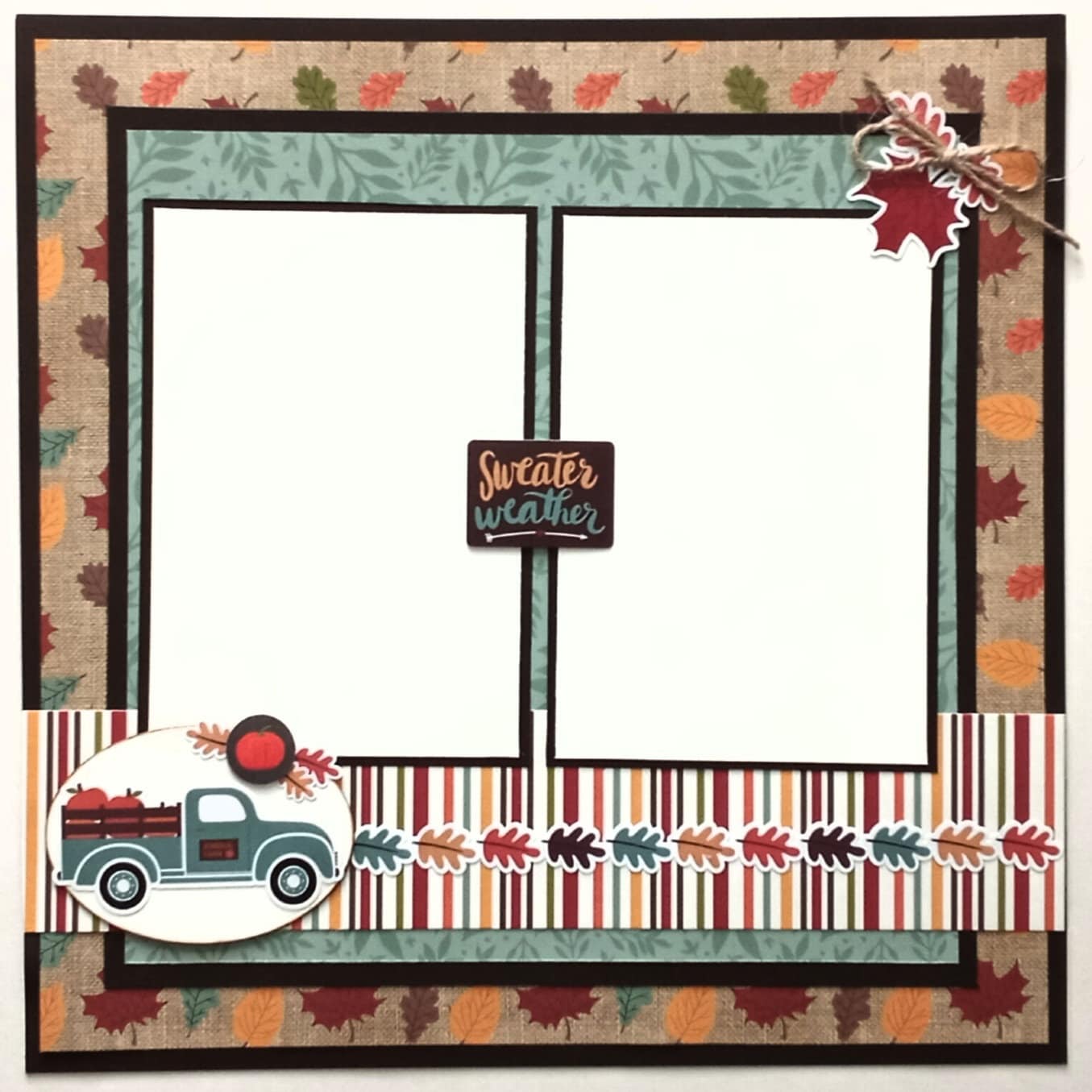 Fall Scrapbook Layout Scrapbooking Page for Autumn Premade - Etsy