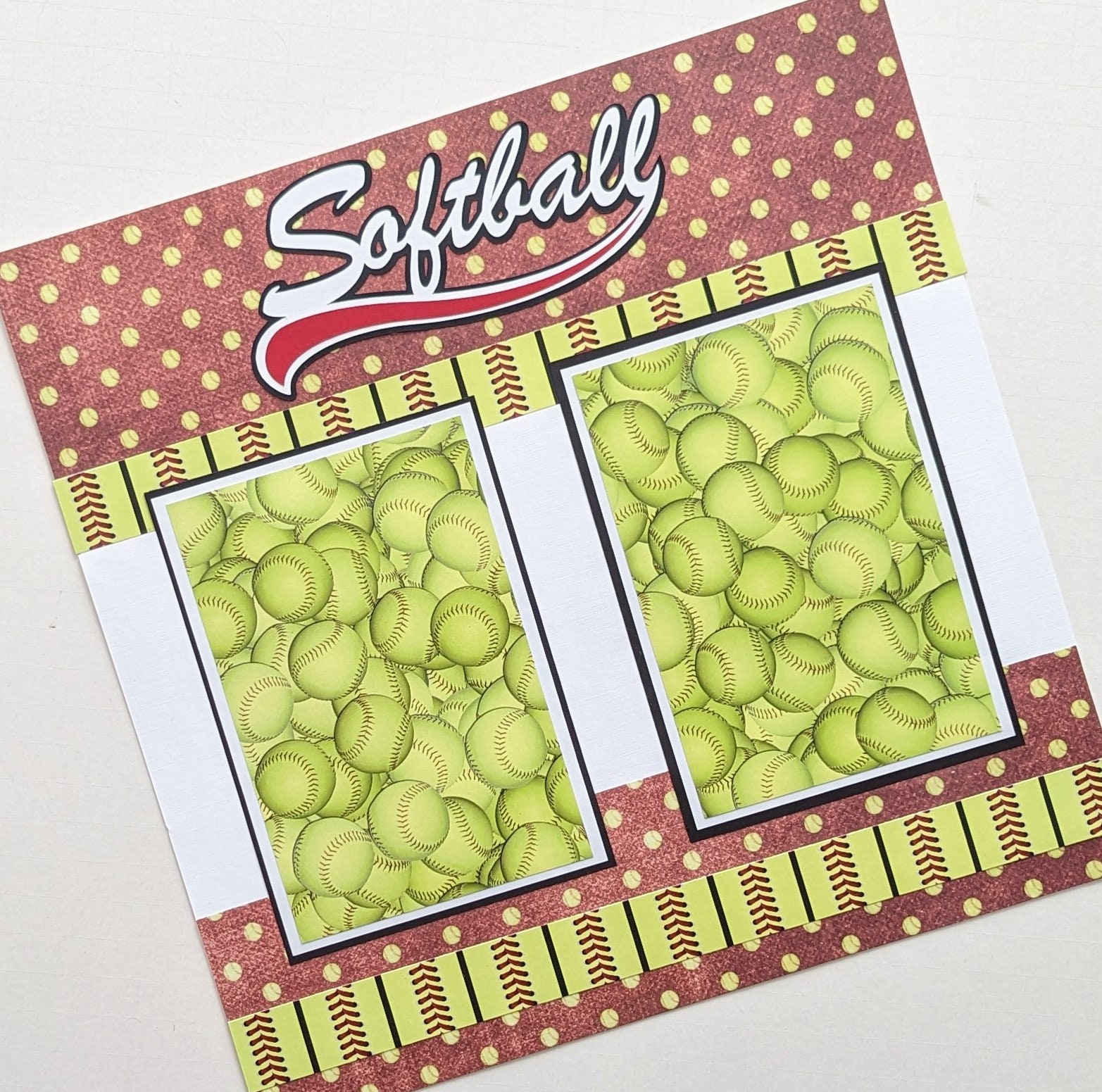 Softball Scrapbook Layout Scrapbook Page Sports Girls Women High School ...