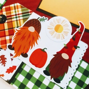 Fall Gnome Scrapbook Layout Autumn Scrapbook Page Sunflower Premade ...