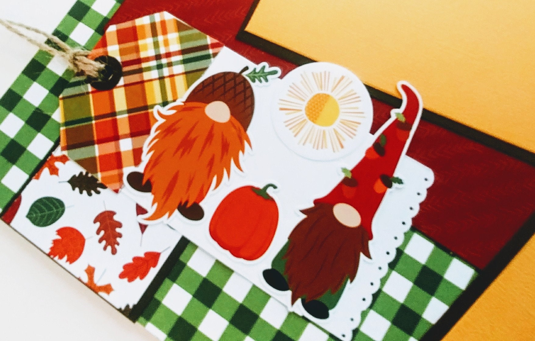 Fall Gnome Scrapbook Layout Autumn Scrapbook Page Sunflower Premade ...