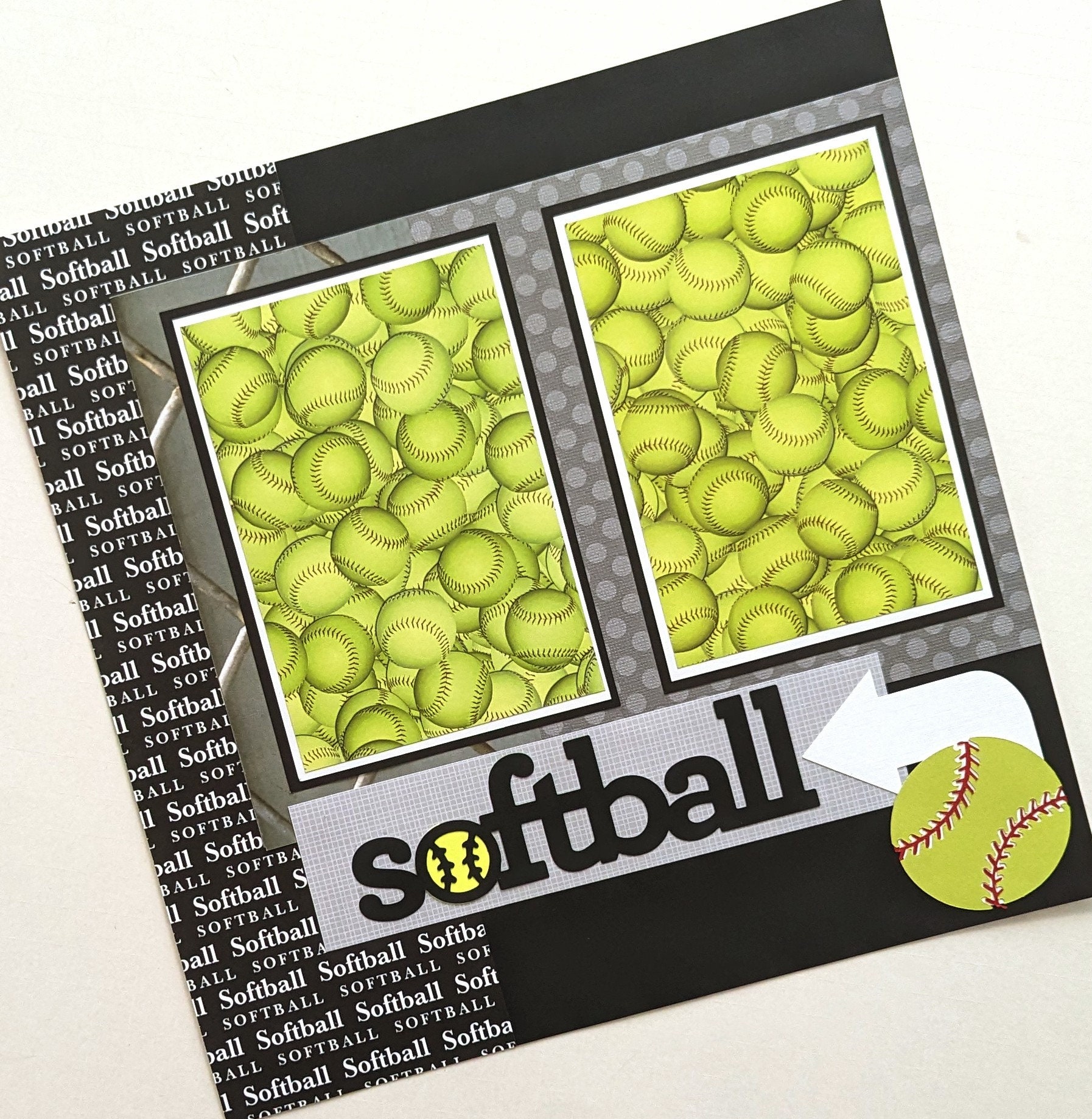 Softball Scrapbook Layout Scrapbook Page Sports Girls Women Junior High ...
