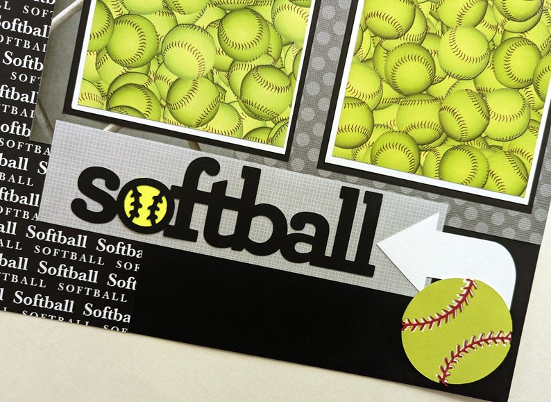 Softball Scrapbook Layout Scrapbook Page Sports Girls Women Junior High ...