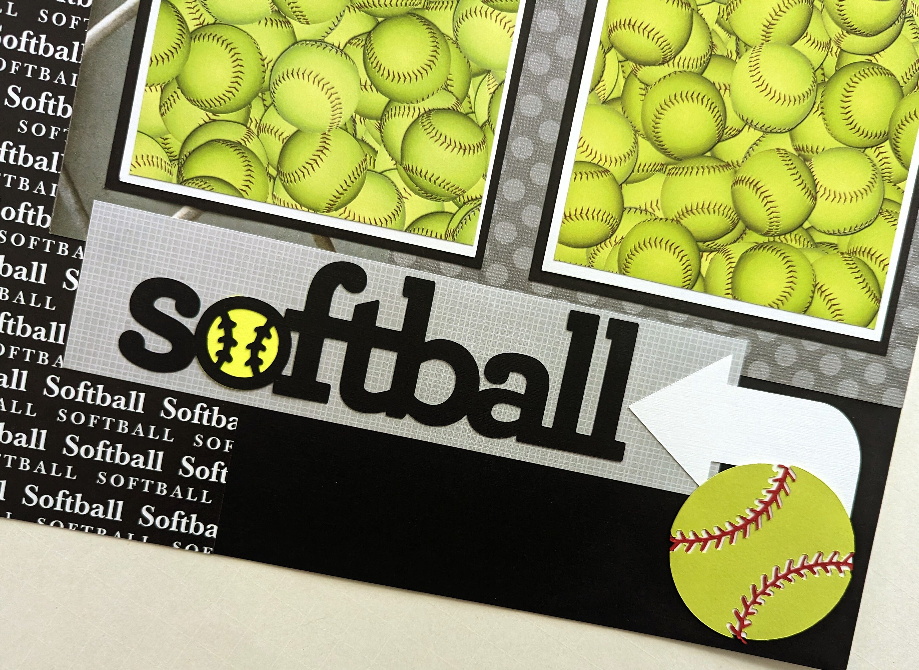 Softball Scrapbook Layout Scrapbook Page Sports Girls Women Junior High ...