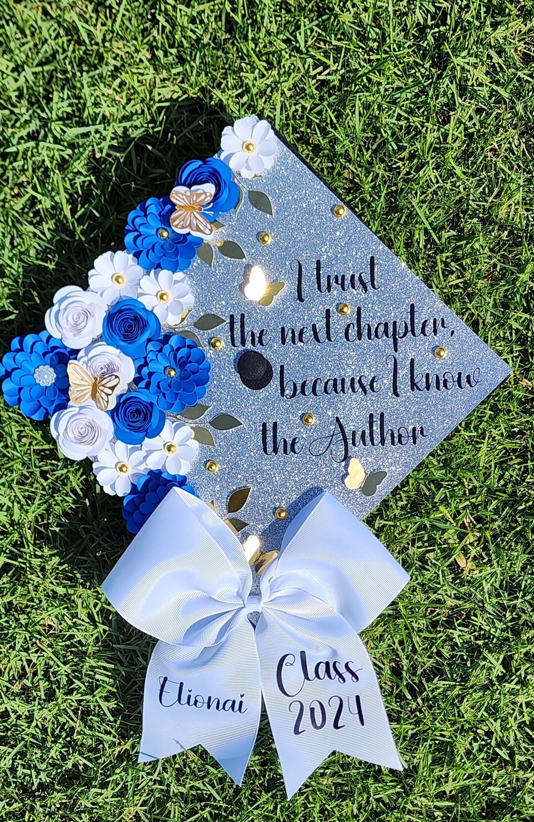Personalized Floral Graduation Cap | Custom Floral Topper | Class of ...