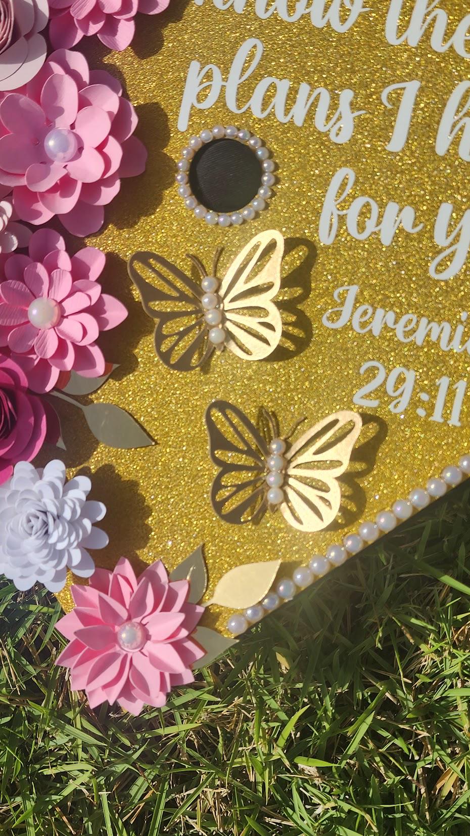 Personalized Floral Graduation Cap Topper: Custom Class of 2025 ...