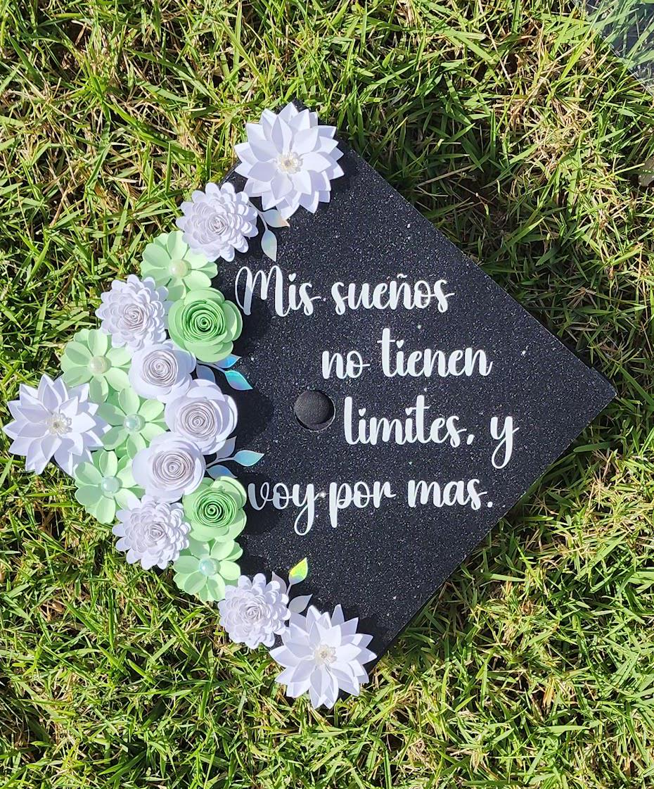 Personalized Floral Graduation Cap Topper | Custom Floral Cap Design ...