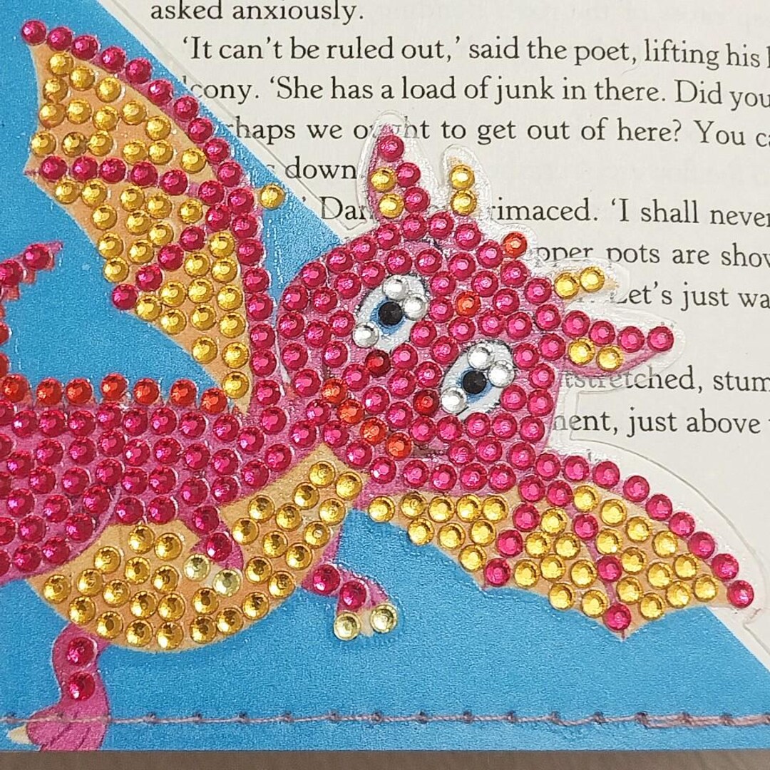 Completed Diamond Art Dragon Corner Book Mark - 2 Piece Set - Etsy