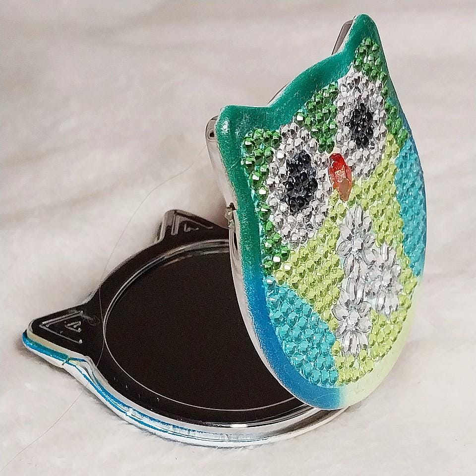Completed Circular Owl Art Compact Mirror - Etsy