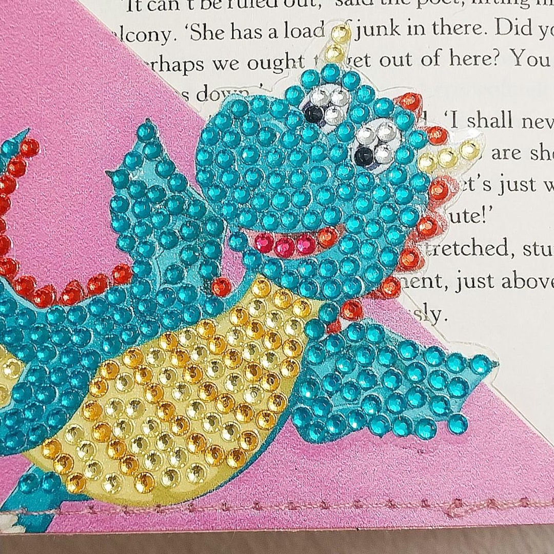 Completed Diamond Art Dragon Corner Book Mark - 2 Piece Set - Etsy
