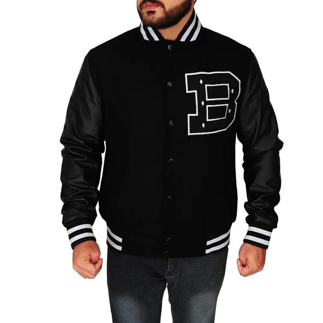 Custom Wool Varsity Jacket – Personalized Leather Sleeve Bomber - Etsy