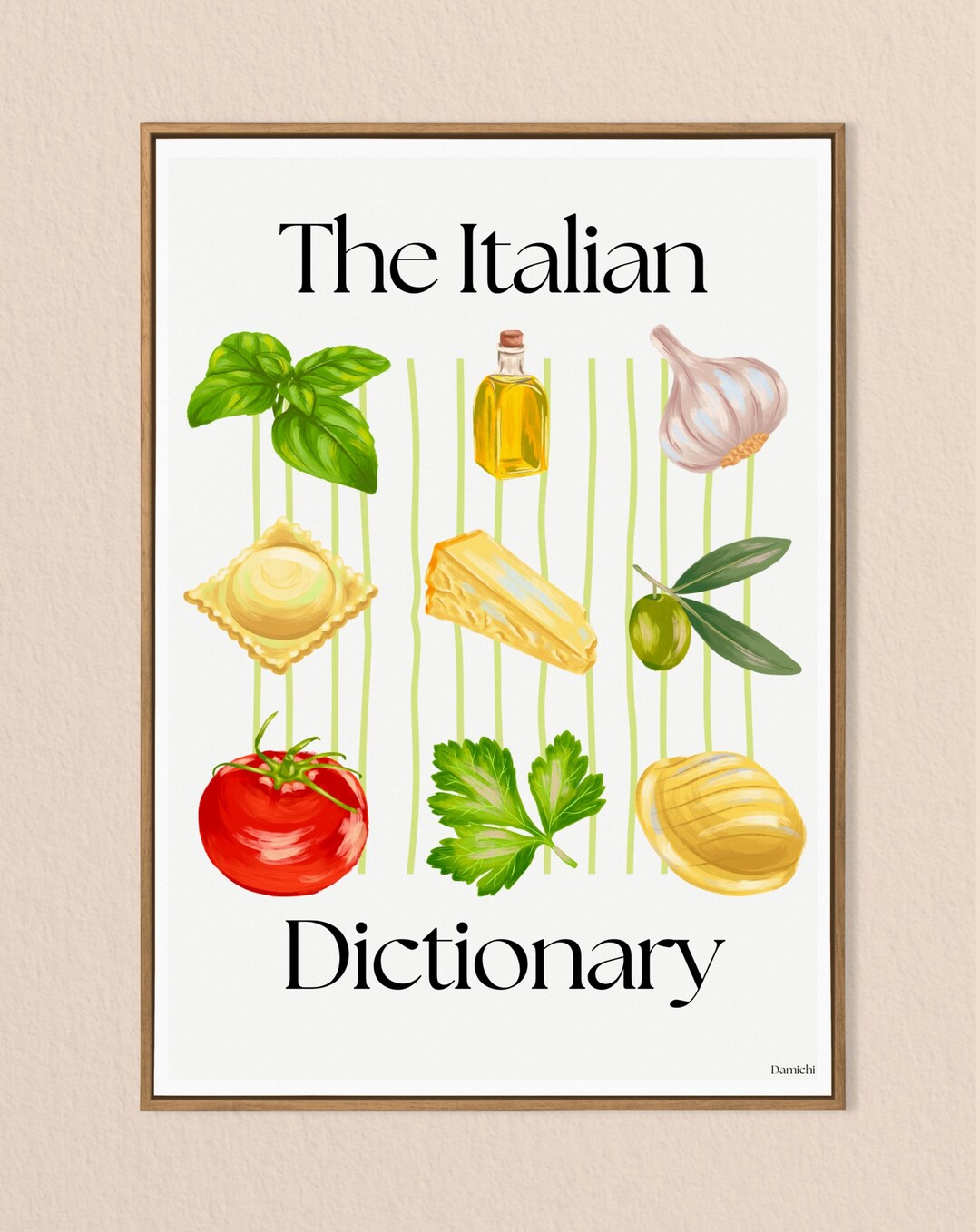 The Italian Vocabulary Poster, Kitchen, Gift, Set of 2, Digital - Etsy