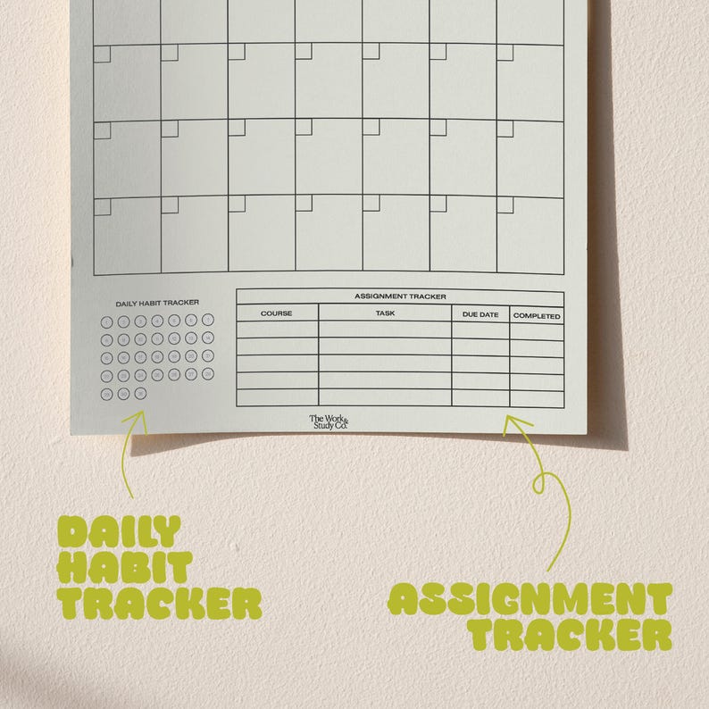 Student Monthly Calendar Printable | Academic Planner (PDF) - Etsy