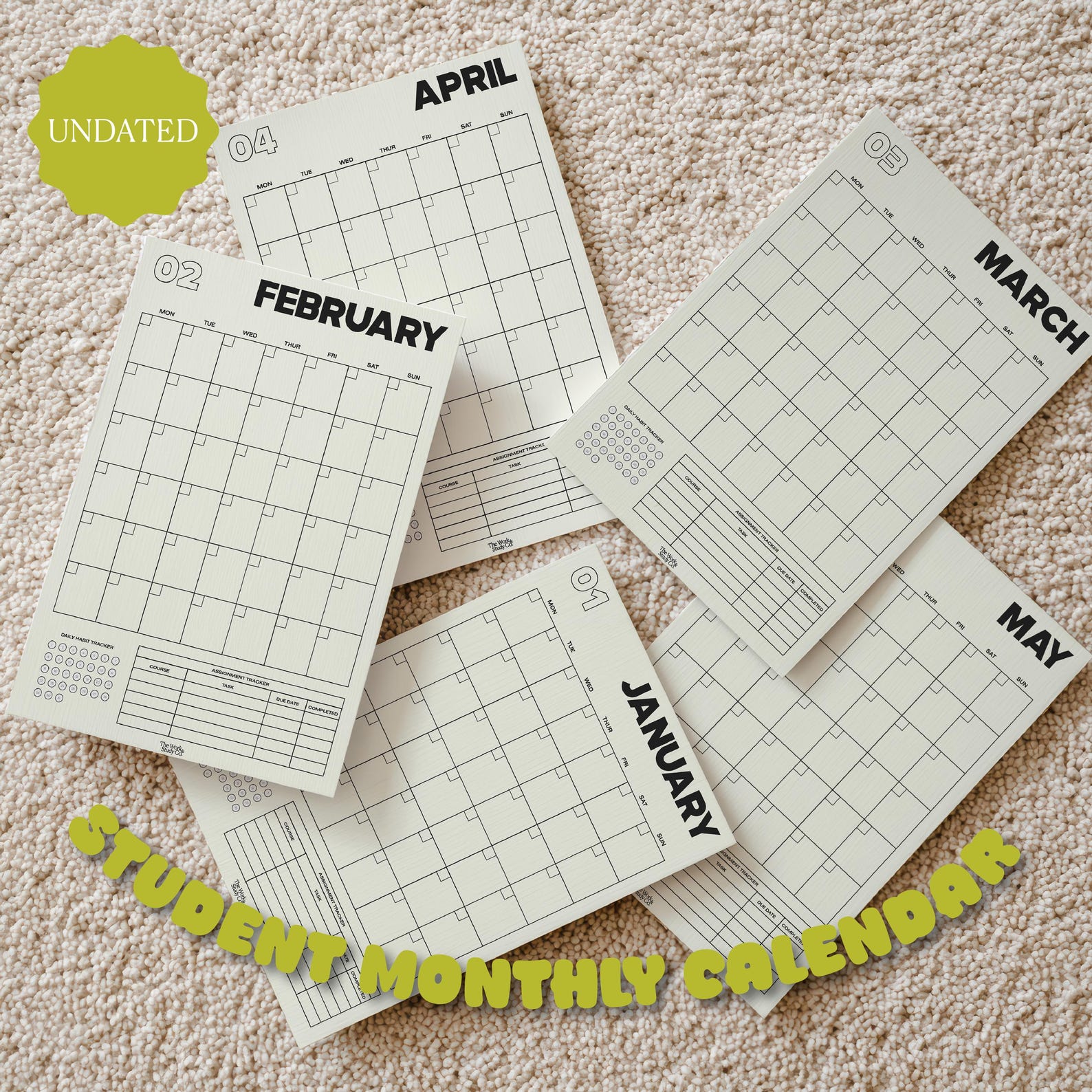 Student Monthly Calendar Printable | Academic Planner (PDF) - Etsy
