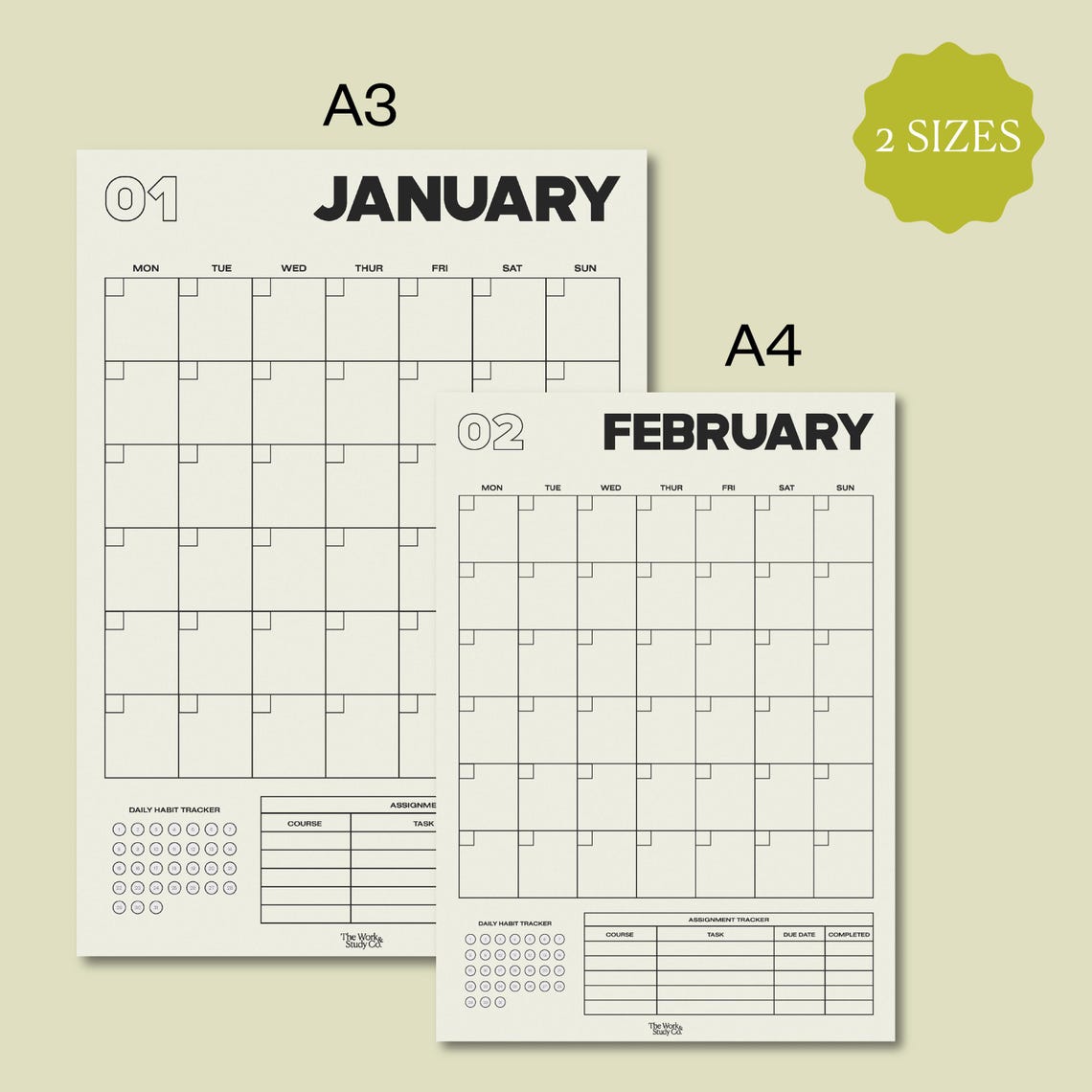 Student Monthly Calendar Printable | Academic Planner (PDF) - Etsy