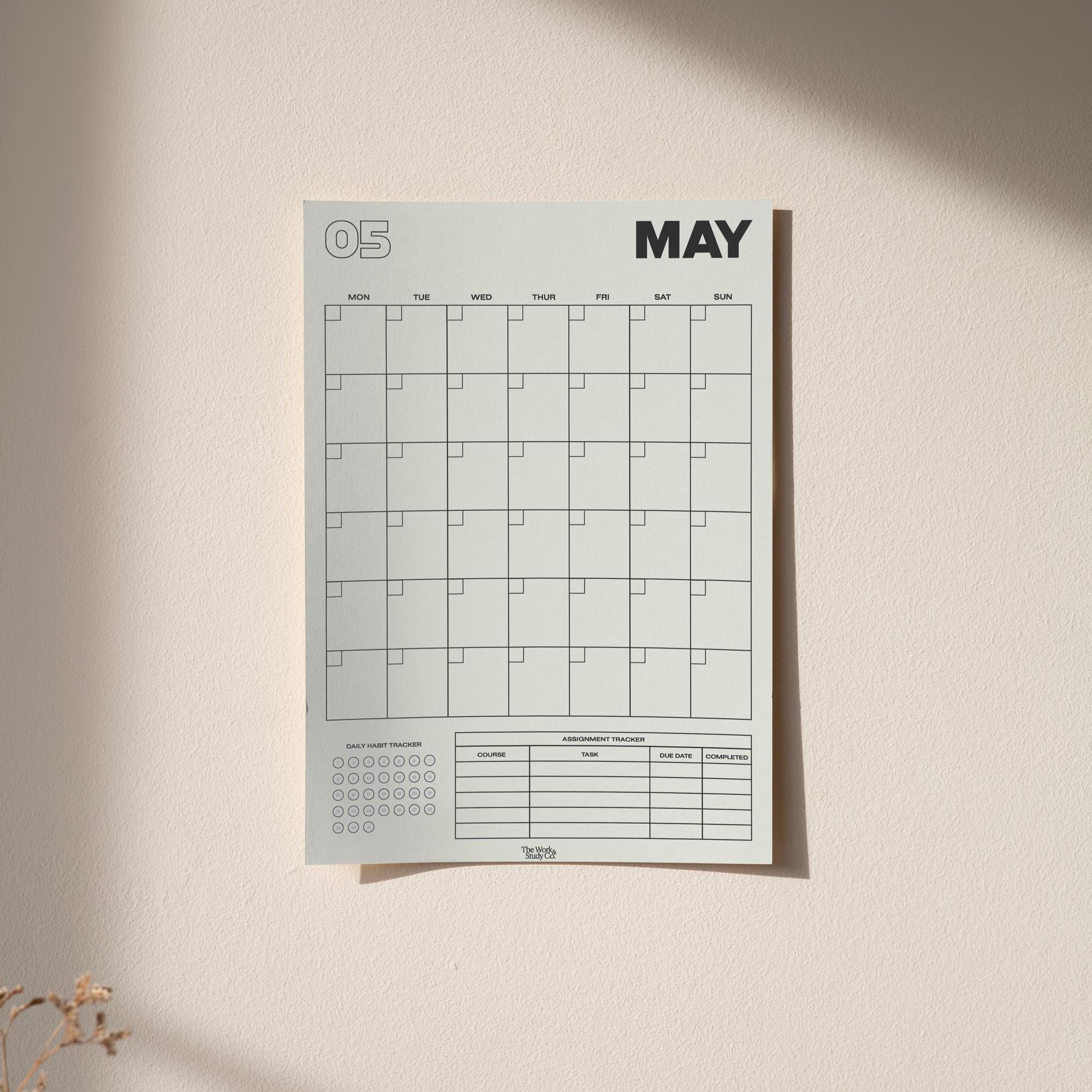 Student Monthly Calendar Printable | Academic Planner (PDF) - Etsy