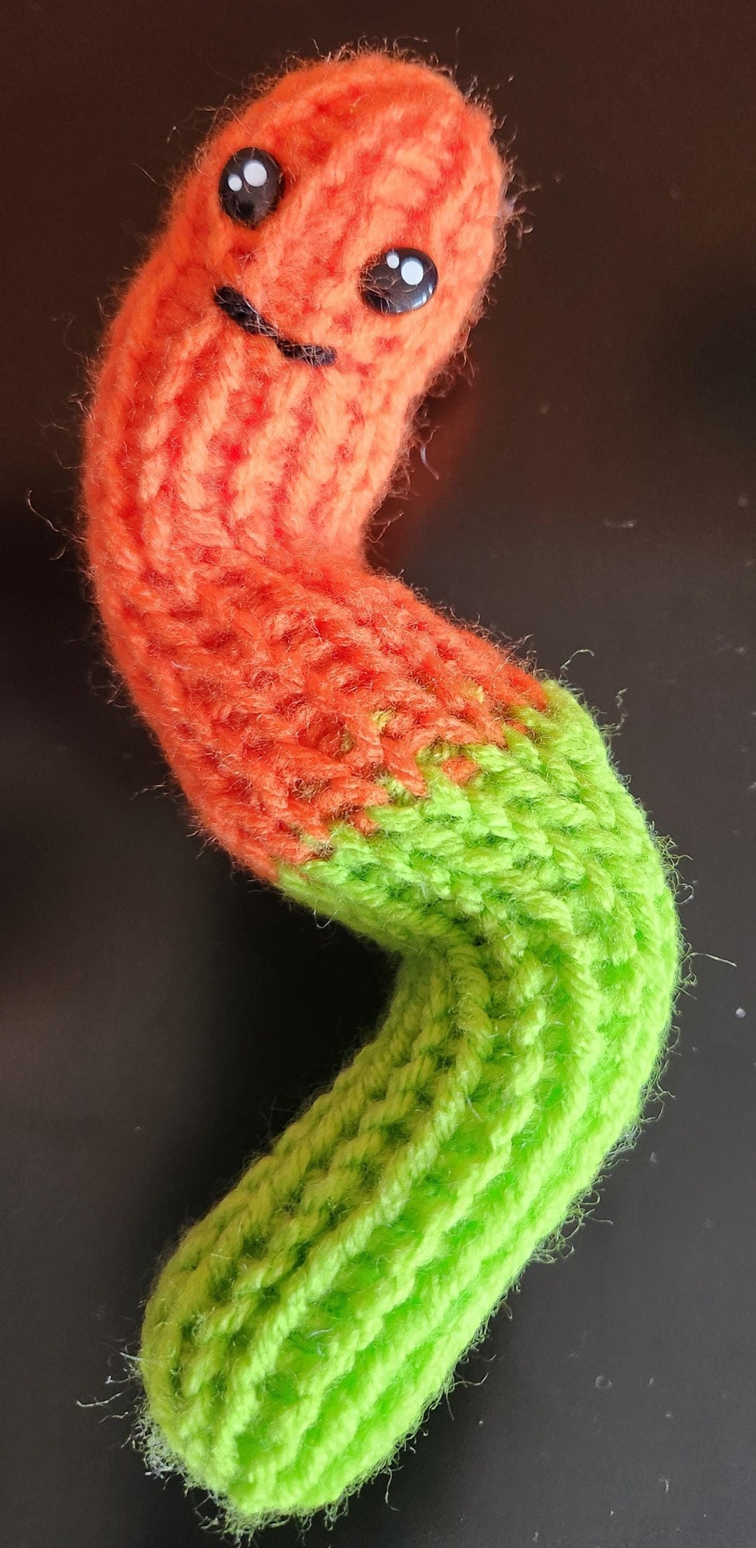 Wiggles the Bendy Knit Worm - Etsy