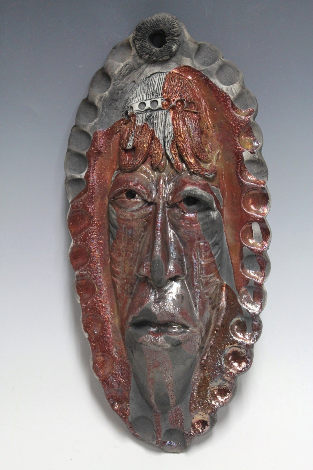 African Raku Mask Number 10 - Etsy