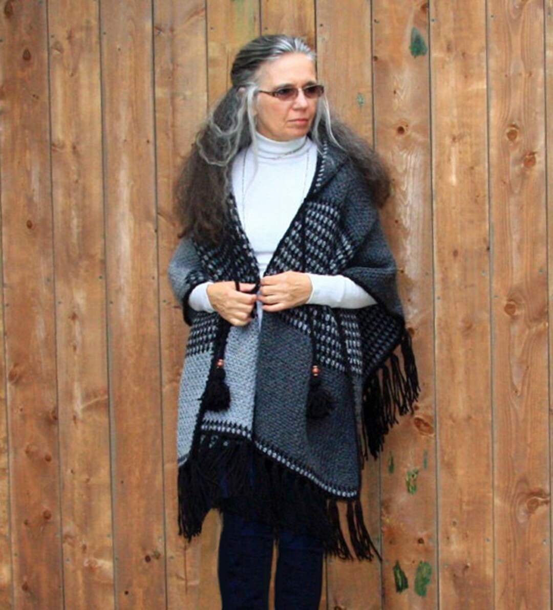 Hooded Shawl Crochet PATTERN Cozy Ruana Poncho Wrap for Women - Etsy