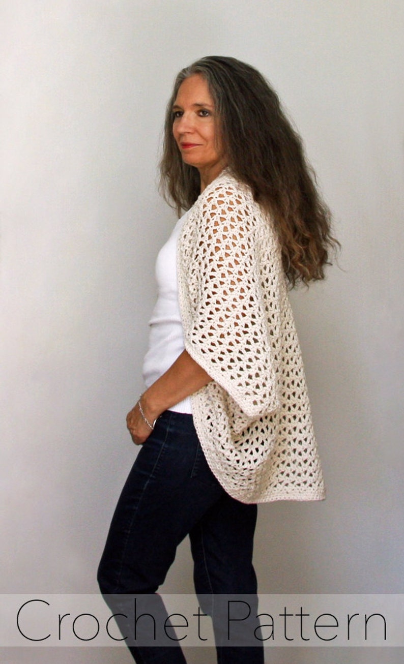 Crochet Lace Cardigan Shrug PATTERN: Lattice Design Summer Shrug - Etsy ...