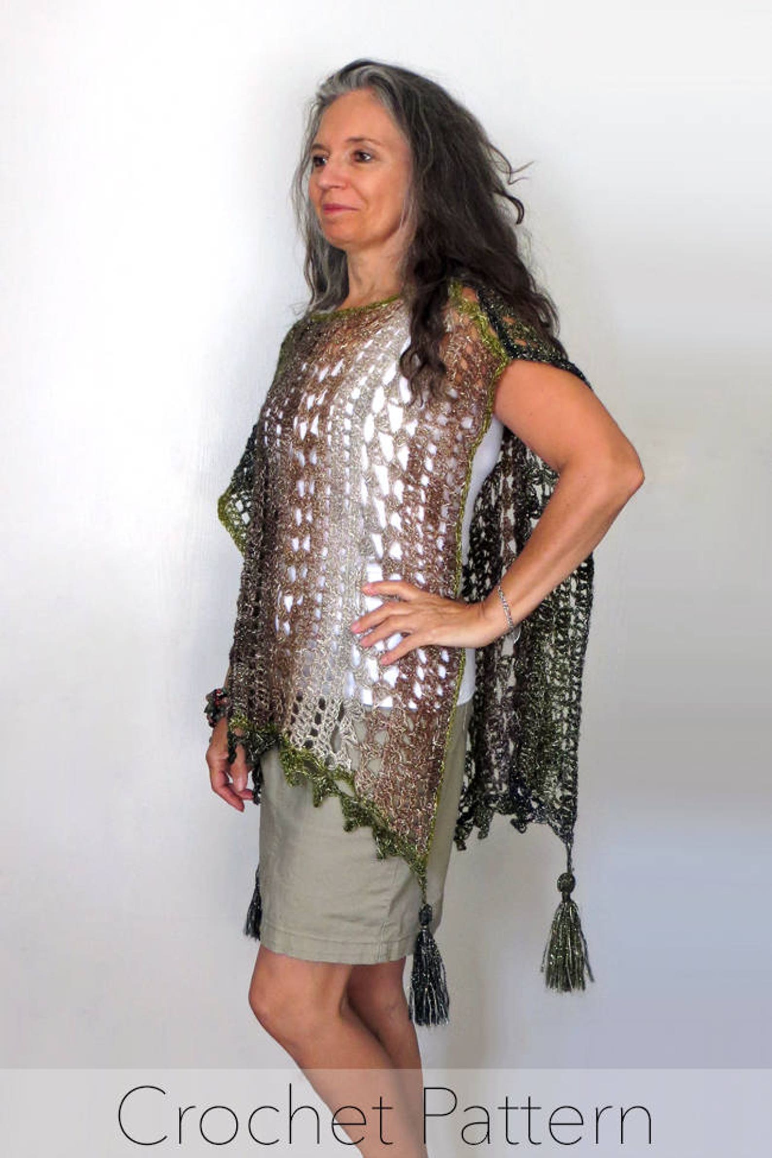 Crochet Lace Poncho PATTERN Easy Summer Top for Women Crochet - Etsy