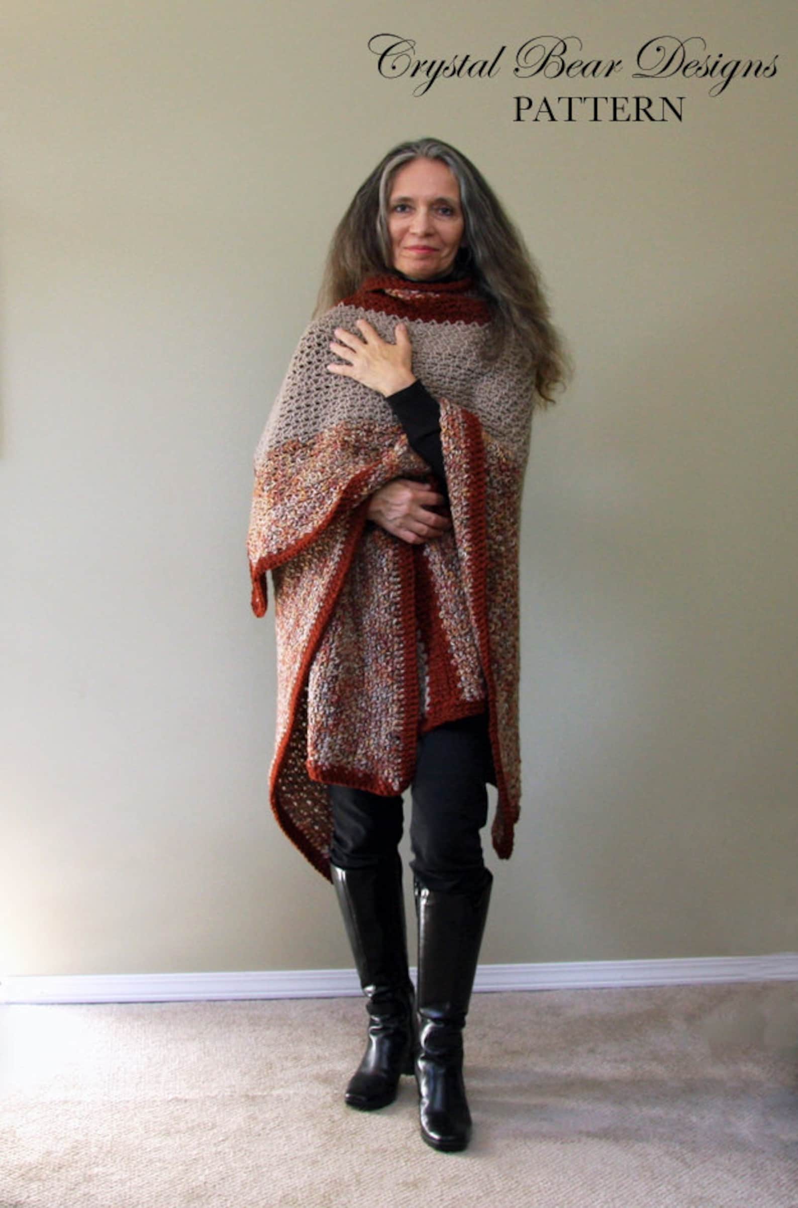 Crochet Blanket Poncho PATTERN / Harvest Ruana - Etsy UK