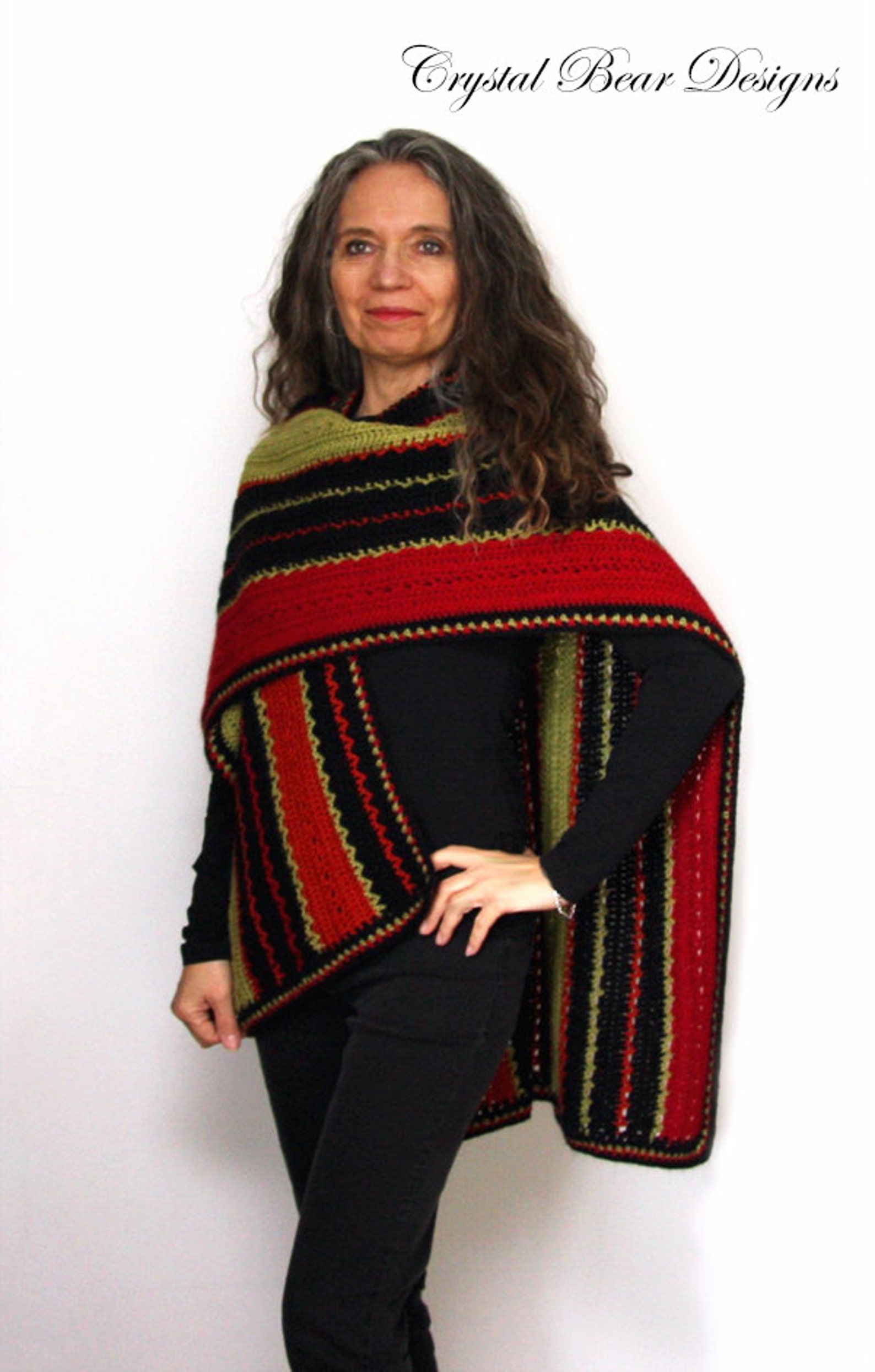 Crochet Ruana Poncho PATTERN: Lightweight Blanket Wrap for Women (PDF ...