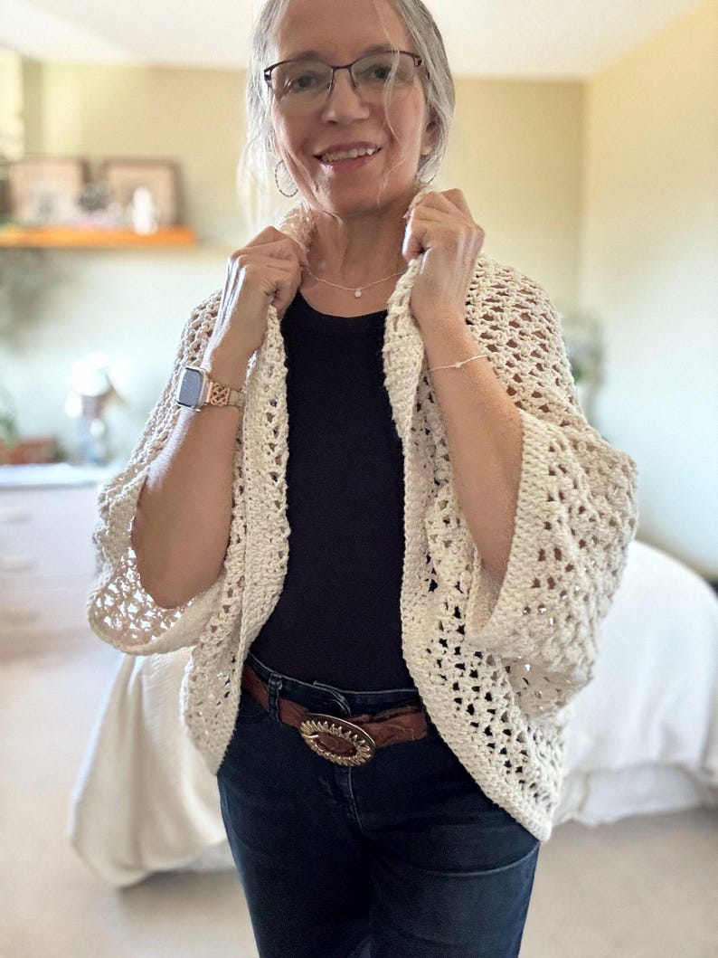 Crochet Lace Cardigan Shrug PATTERN: Lattice Design Summer Shrug - Etsy ...