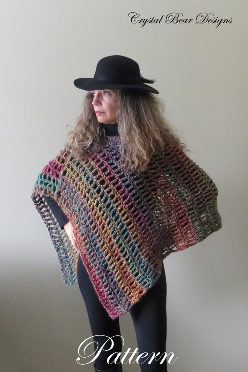 Easy Beginner Crochet PATTERN Asymmetrical Poncho Wrap for - Etsy