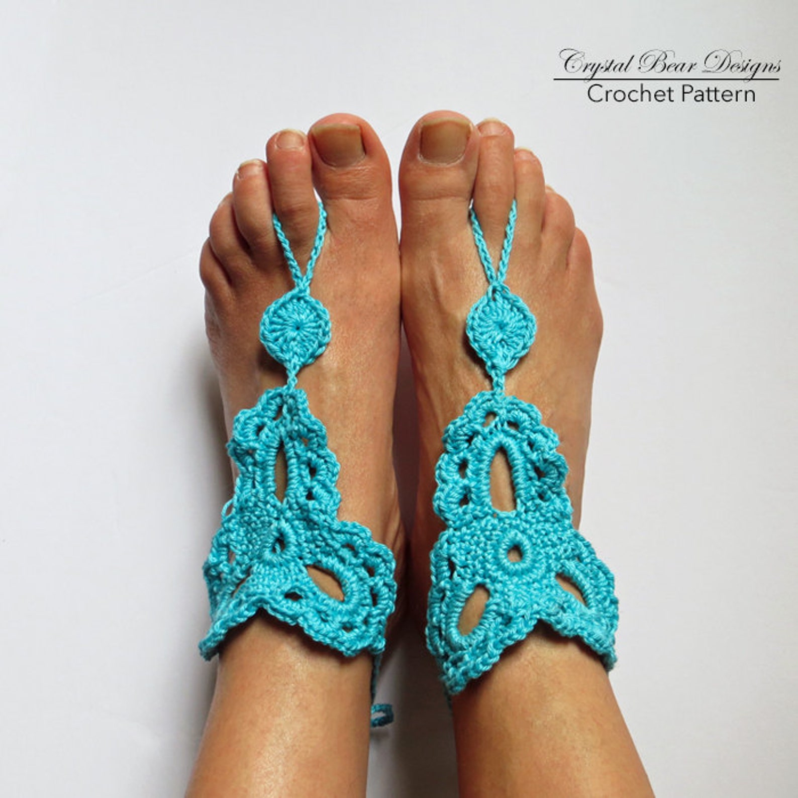 Barefoot Sandals CROCHET PATTERN: Beach Sandals, Ankle Cuff - Etsy