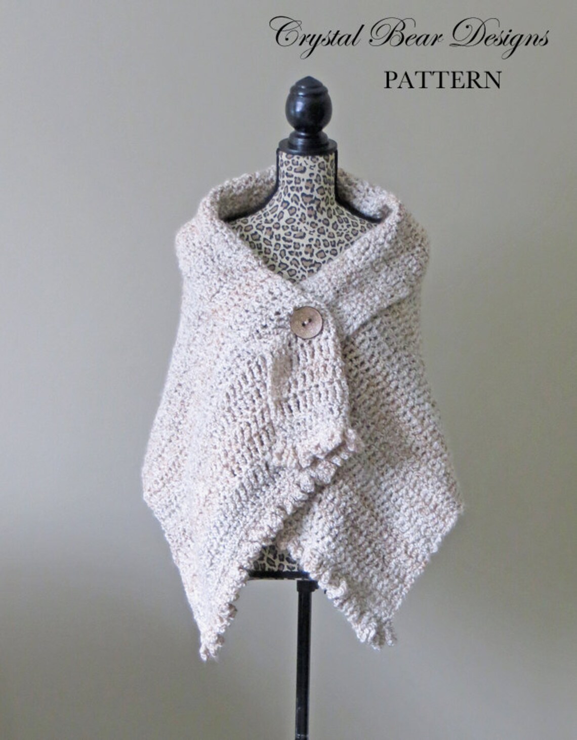 Easy Beginner Crochet Shawl PATTERN / Dresden Button Wrap | Etsy