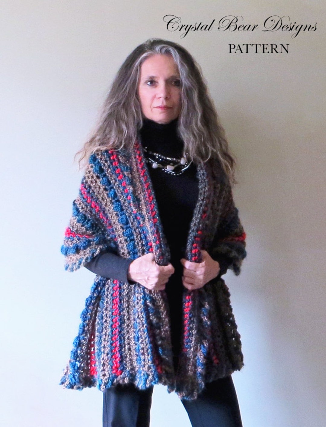 Crochet Shawl PATTERN Wrap With Buttons - Etsy