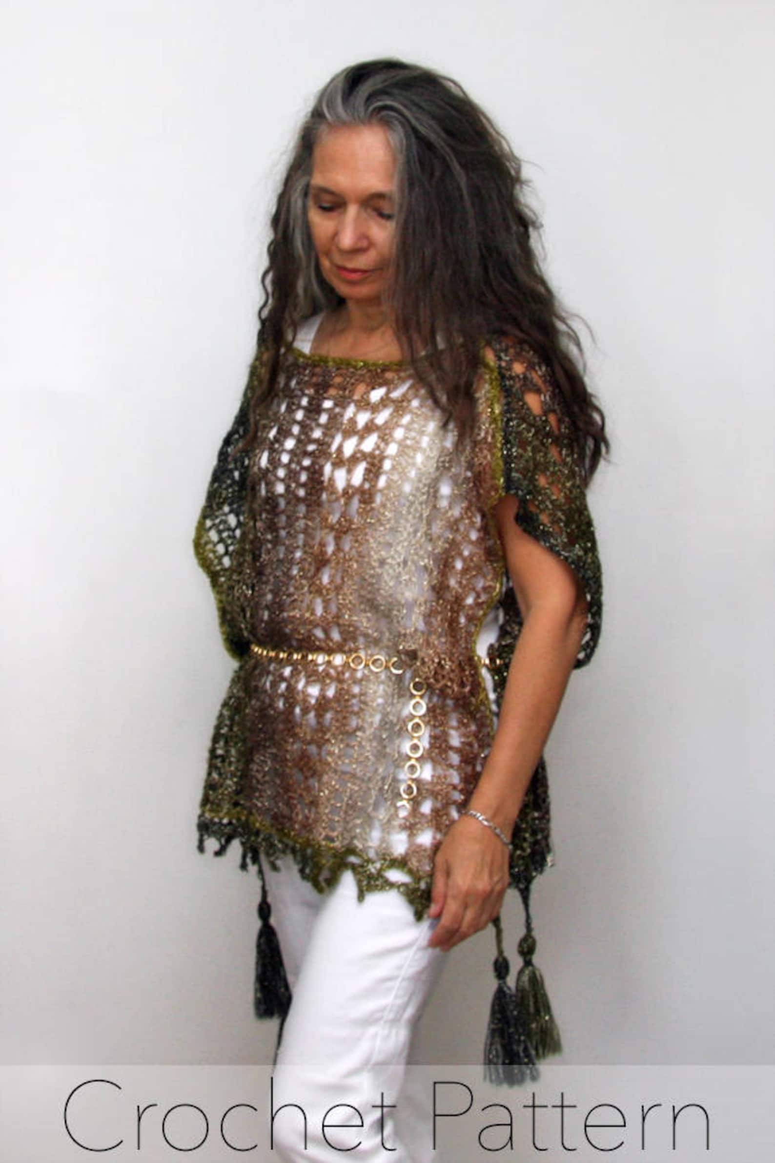 Crochet Lace Poncho PATTERN Easy Summer Top for Women Crochet - Etsy