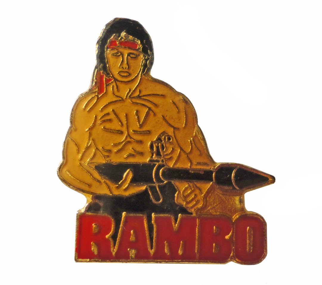 RAMBO Vintage Enamel Pin Lapel Badge Superhero Sylvester Stallone ...