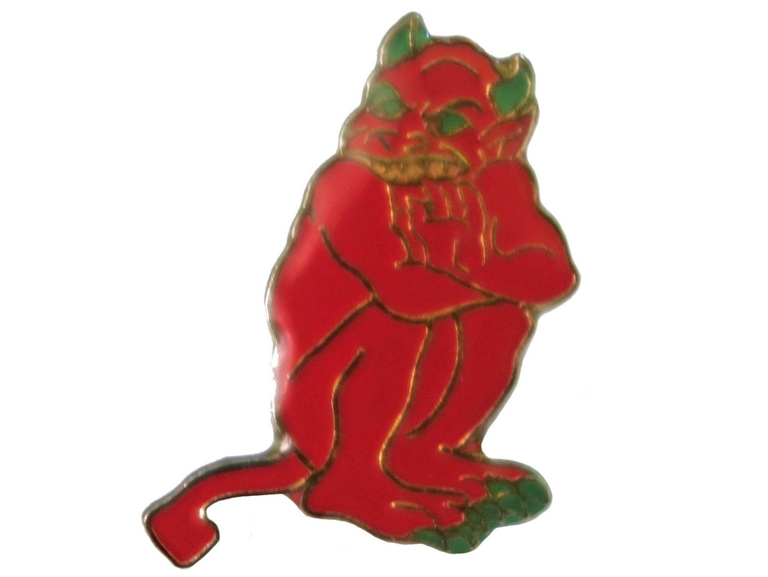 DEMON Vintage Enamel Pin Lapel Badge Gift Horror Spooky Evil Pinback - Etsy