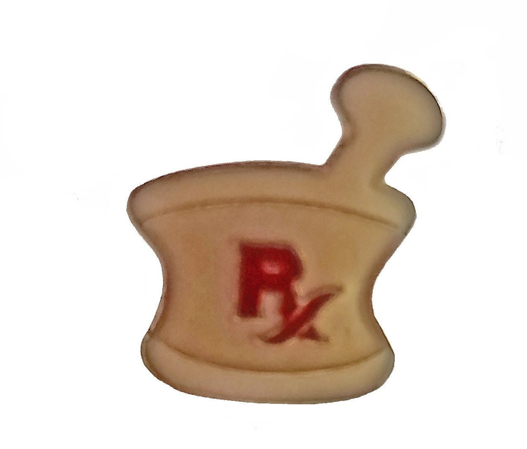 DRUG STORE PHARMACY Vintage Enamel Pin Badge Lapel Gift Rx Mortar ...