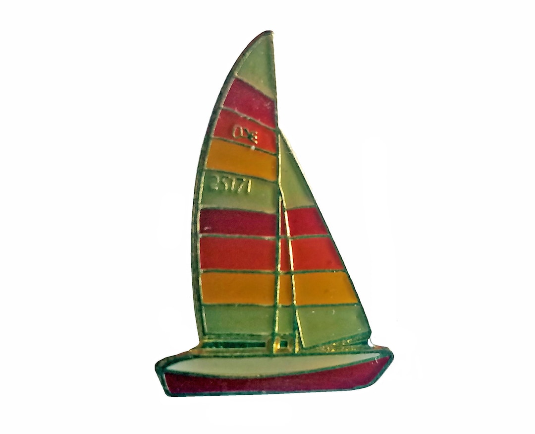 SAILBOAT Vintage Enamel Pin Lapel Badge Gift Yacht Rock Pinback - Etsy