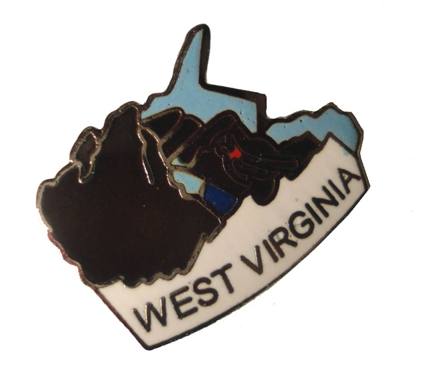 WEST VIRGINIA STATE Vintage Enamel Pin Lapel Badge Landscape Mafco Wv ...