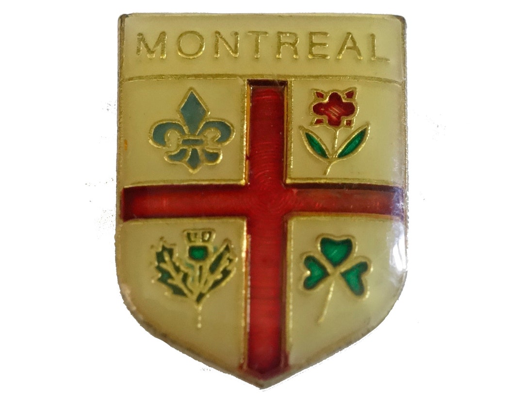 MONTREAL CANADA Vintage Lapel Enamel Pin Maple Leaf Canadian Flag ...