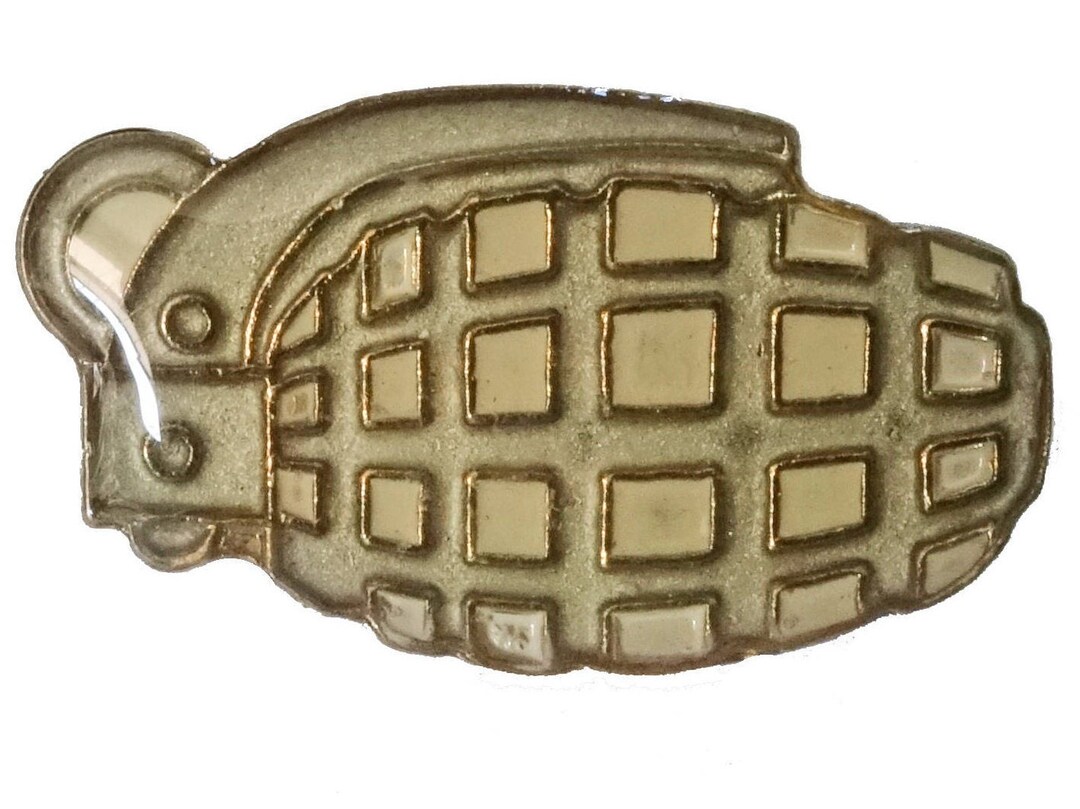 HAND GRENADE Vintage Enamel Pin Lapel Badge Army Blow up Take One for ...