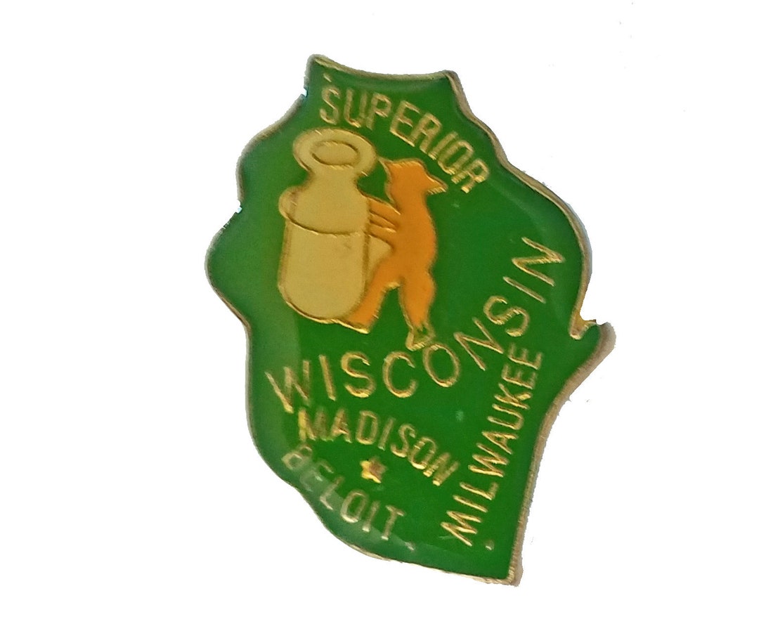 WISCONSIN State Vintage Enamel Pin Lapel Badge Landscape Pinback - Etsy