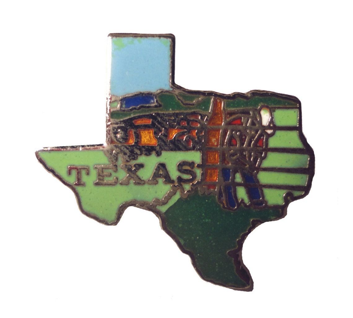 TEXAS STATE Vintage Enamel Pin Lapel Badge Gift Landscape - Etsy