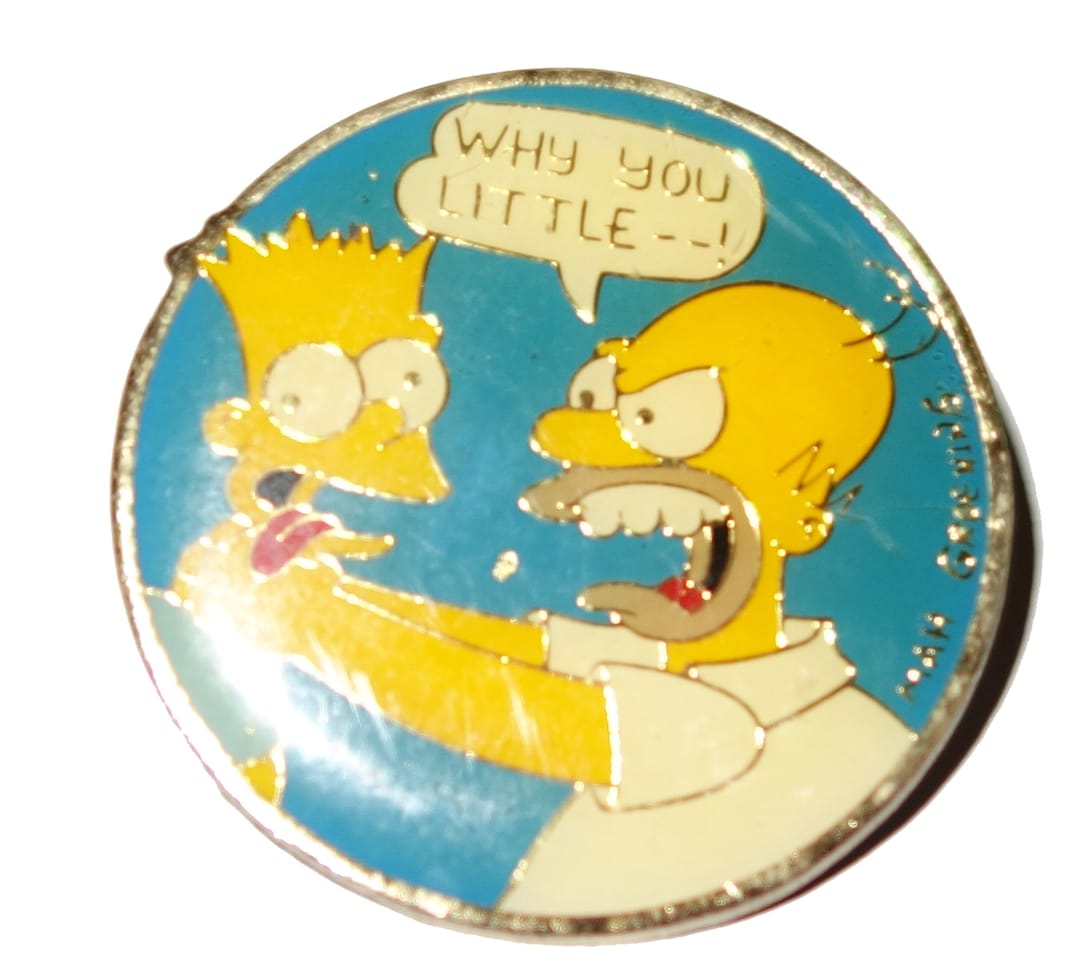 HOMER and BART Simpson Cute Vintage Enamel Pin Brooch Lapel Jewelery ...