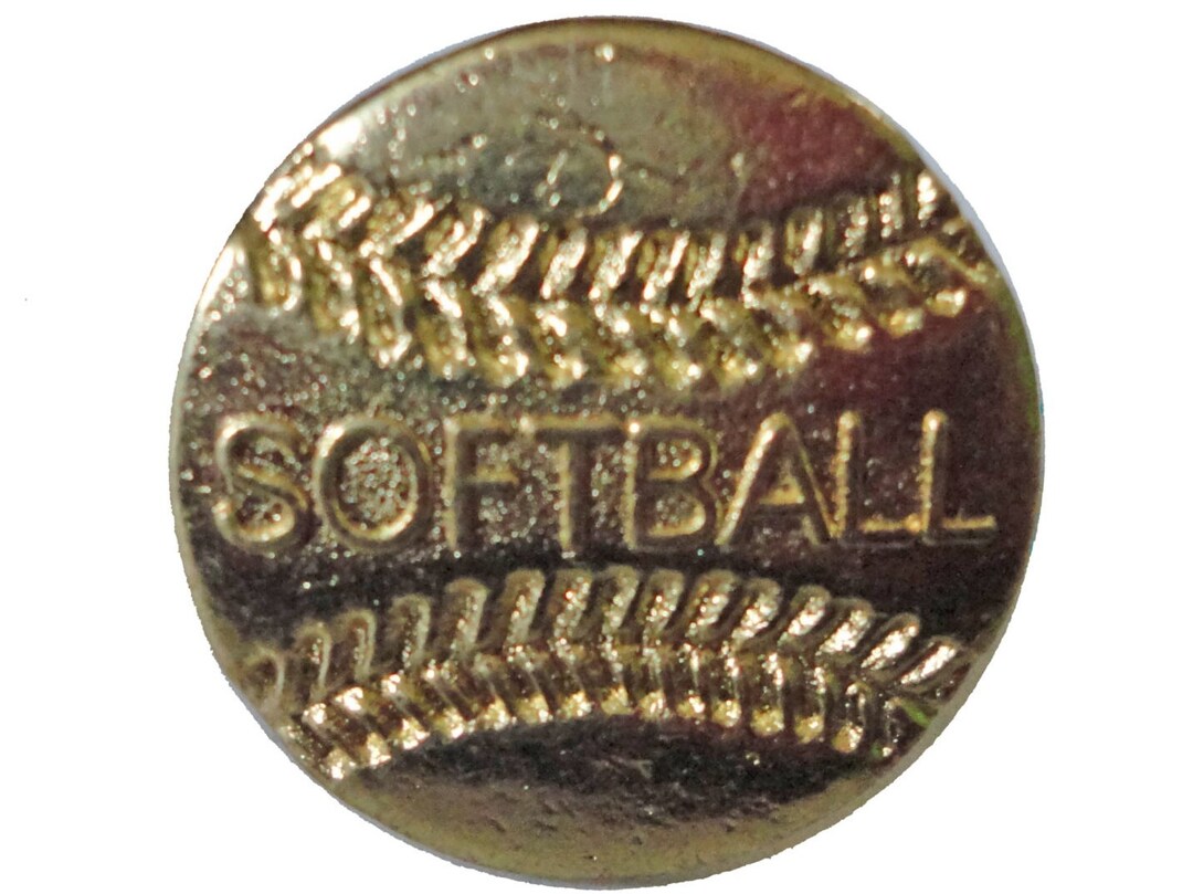 SOFTBALL Vintage Enamel Pin Lapel Badge Trophy High School Sports ...