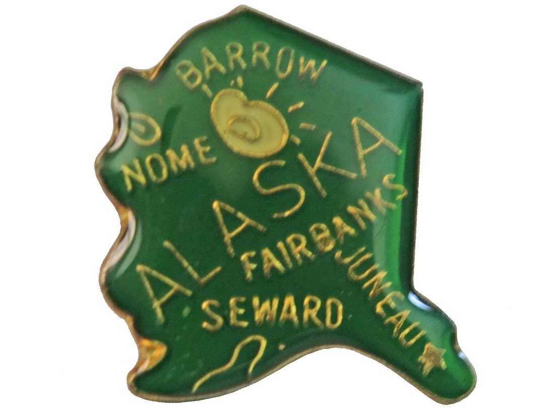 ALASKA STATE Vintage Enamel Pin Lapel Badge Landscape Pinback - Etsy